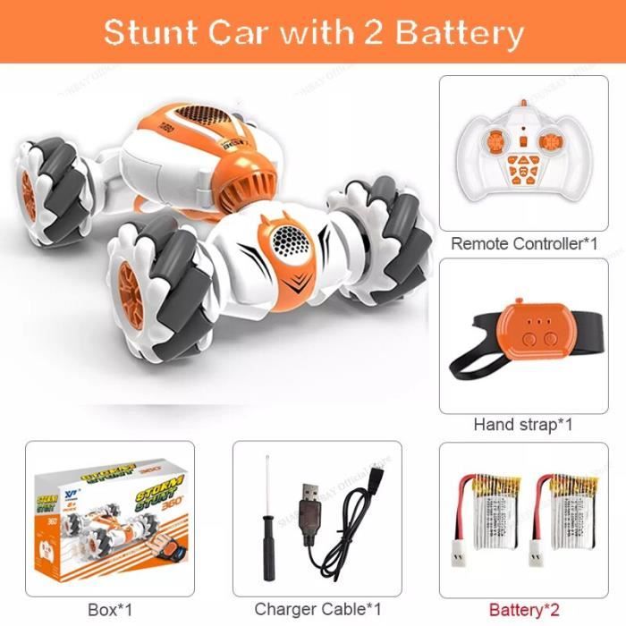Montre télécommande de voiture de cascade RC jouet tout terrain de danse et de torsion à 360 ...