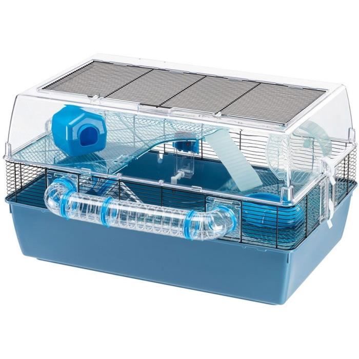 Cage - FERPLAST - DUNA FUN LARGE - 3 étages - 71,5 x 46 x 41 cm - Bleu ...
