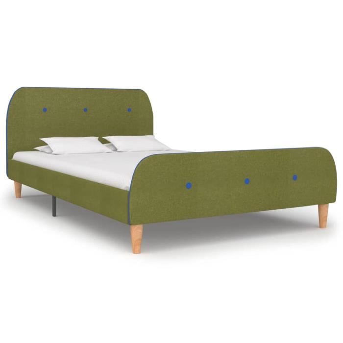 Cadre de lit simple 1 place Vert Tissu 120 x 200 cm - Cdiscount Maison
