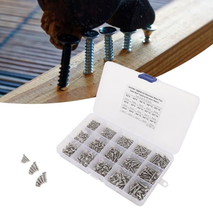 Jeu De Vis Kit De Vis Ensemble De Vis En Acier Inoxydable 500 Pièces M2 ...