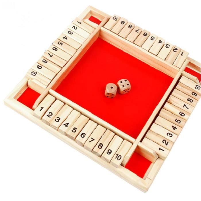 Table de table en bois jeu Double face Numéro 4 côtés Jeu de tableau à ...