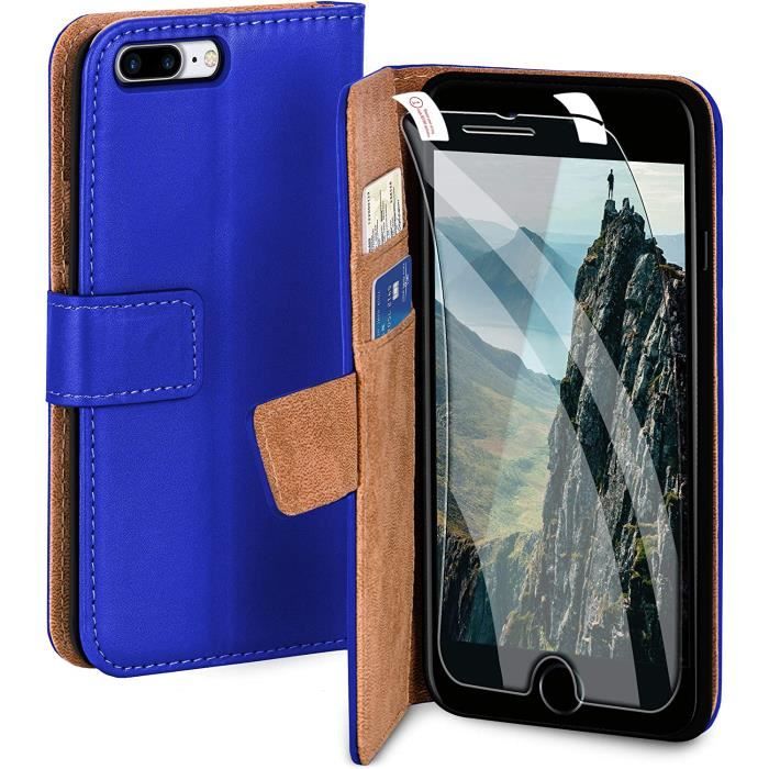 Premium Kit à 360° iPhone 7 Plus-iPhone 8 Plus Totale Coque + Film Couvercle et Film Bleu foncé ...
