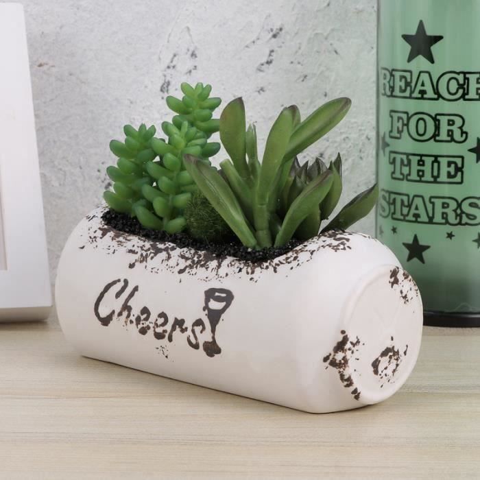 Betian-Pot de fleur Bonsai Simulé Succulent Plant de fleurs ...