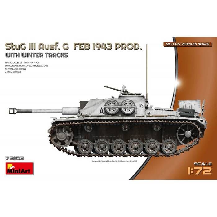 Maquette Char - MINI ART - Stug III Ausf. G - 1:72 - Hiver - Plastique - 14 ans et plus ...