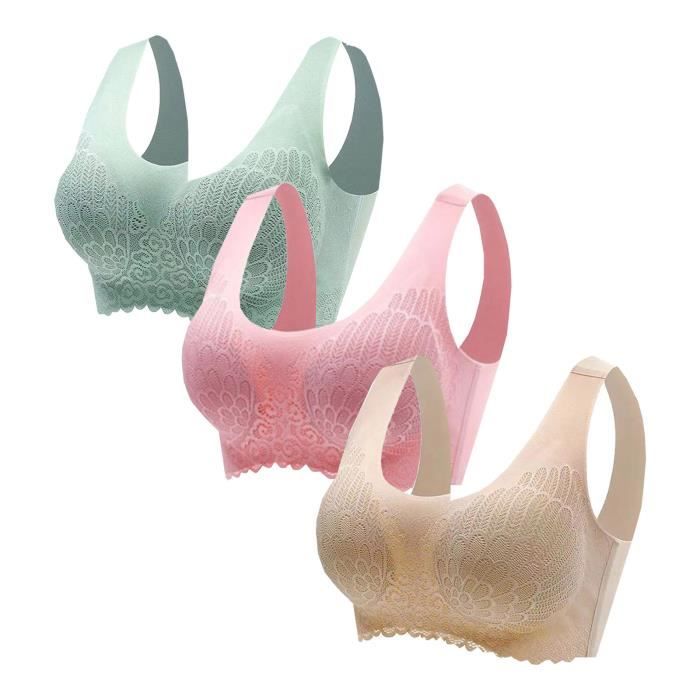 Sasaquoy Brassiere (Lingerie) Lot de 3 femmes Sexy Top Bra Wire Free Underwears Base Vest Style ...