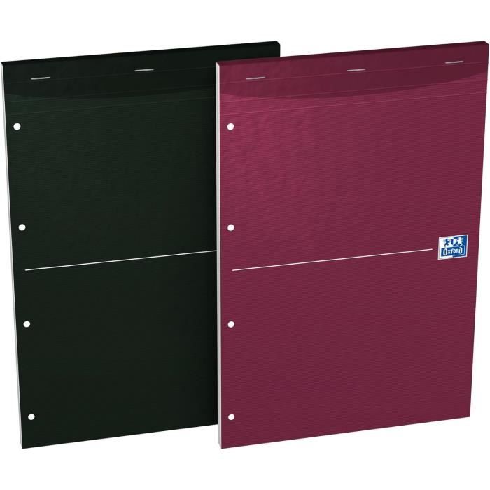 OXFORD Lot de 5 Bloc-Notes Essentials A4+ Grands Carreaux Seyès 160 ...