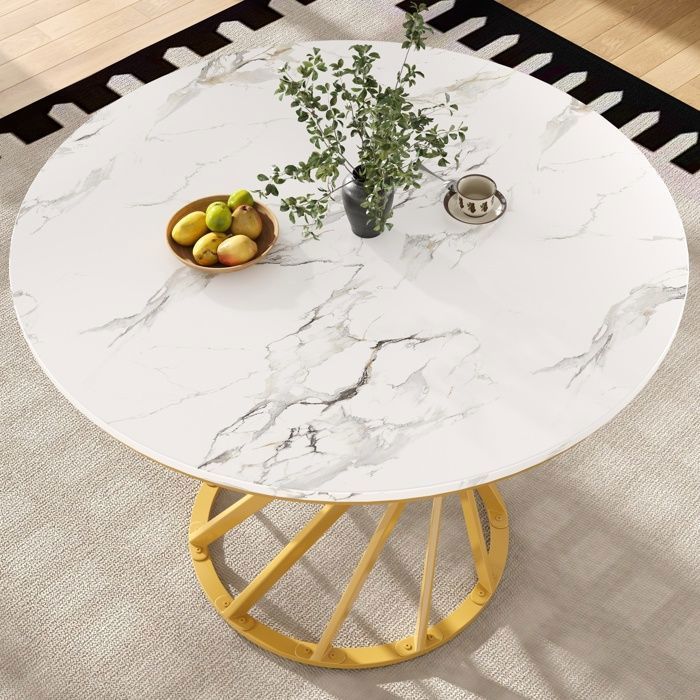 Table à Manger Seul Ronde - MDF - Table de Salon pour Cuisine salle à ...