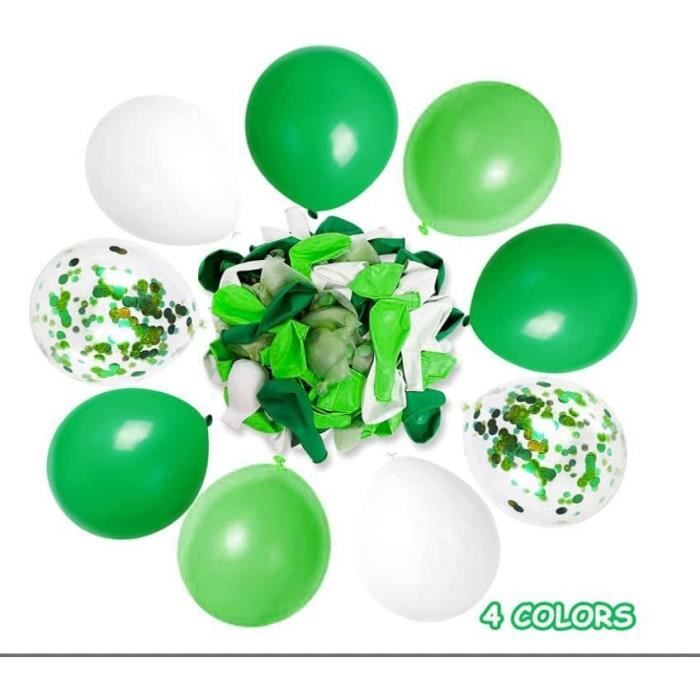 Ballon Vert Et Blanc 60 Pièces Ballon Vert Foncé, Ballons Confettis ...