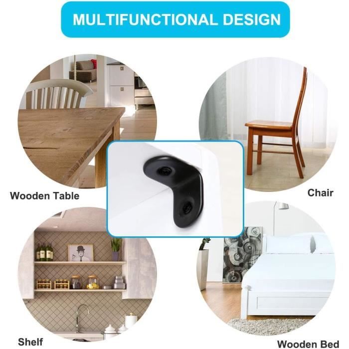 100Pcs Equerre D'Angle Droit Équerre De Fixation Plaque Assemblage ...