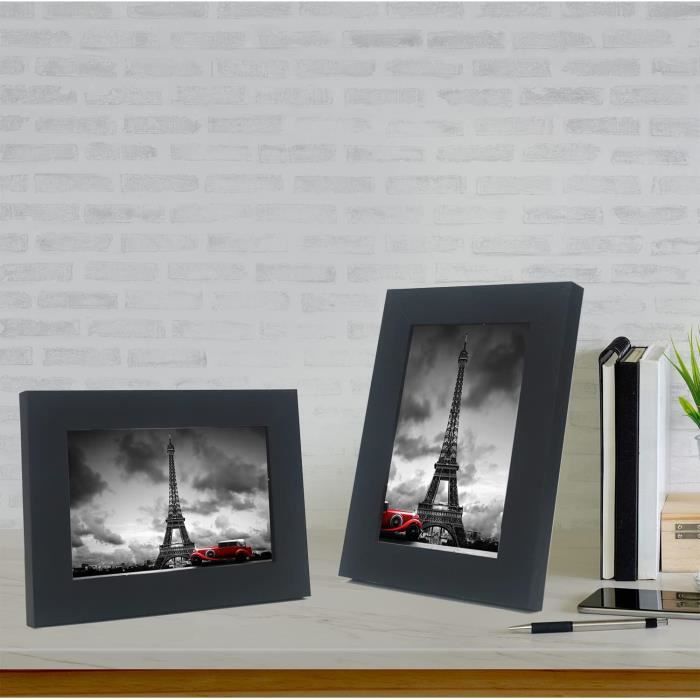 Lot De 3 Cadres Photo Noirs De 4X6''(15X10 Cm) Avec Fenêtre En Verre ...