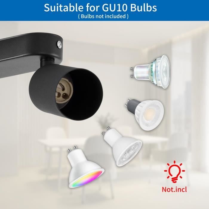 Plafonnier Spots, 3 Spots De Plafond Led Intérieurs Base Gu10, Spots De ...