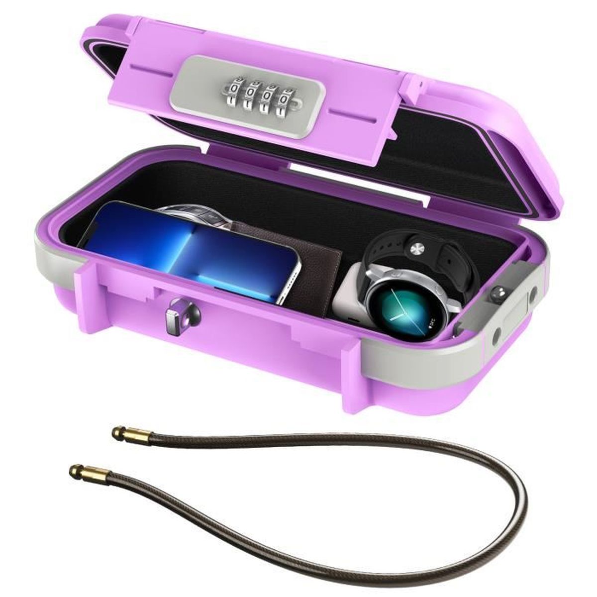 Coffre-fort portable avec code, coffre-fort étanche antivol Mini coffre ...