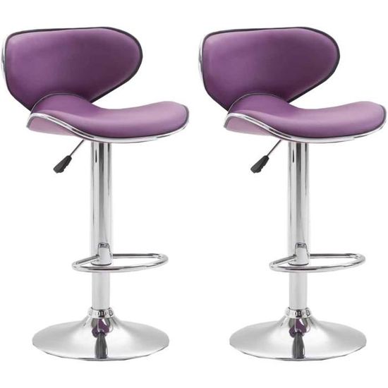 Lot De 2 Tabourets De Bar Las Vegas V2 en Similicuir I Set De Chaises ...