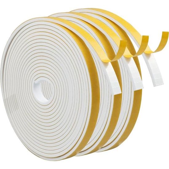 15m Joint Fenêtre Isolation Joint Mousse Adhésif 10mm(W) x3mm(D ...