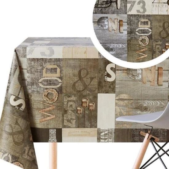 Motif Industriel Nappe Plastique Motif LOFT Foncé Marron Gris - Nappe ...