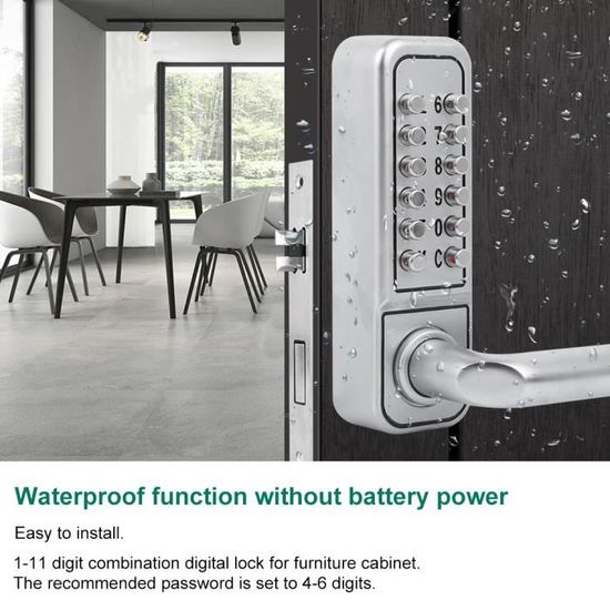 Serrure de porte - OMABETA - Verrou Mécanique Étanche - Alliage de Zinc - Clavier à Code ...