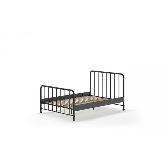 Bronxx lit noir mat 140x200cm - Cdiscount Maison