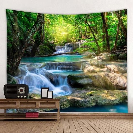 TAPISSERIE BRODEE,green-150x130cm--Belle tapisserie murale imprimée de ...