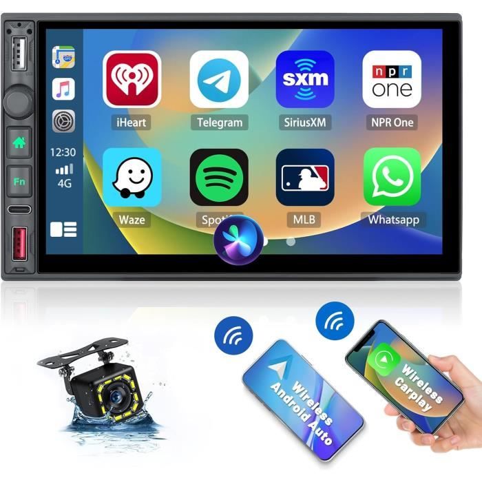 Autoradio 2 DIN Carplay sans Fil avec écran 7 Pouces à écran Tactile ...