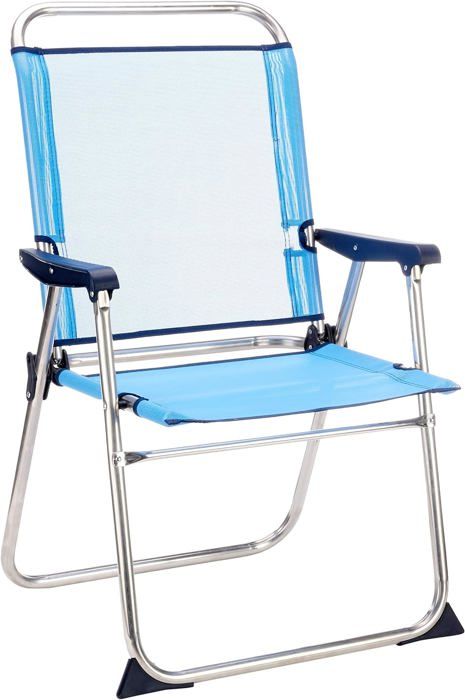 Chaise de Plage Pliante Marine avec Dossier Haut Bleu, Métal.[Q1992 ...