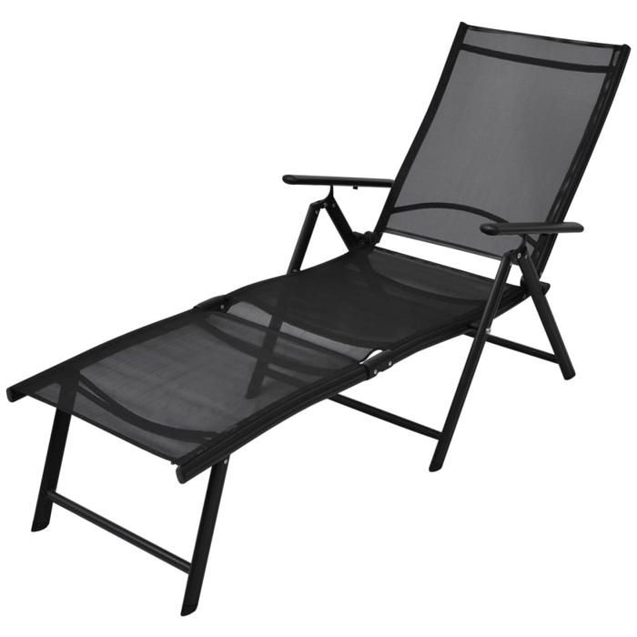 Chaise longue pliable-Bain de Soleil transat-Dossier réglable Aluminium ...