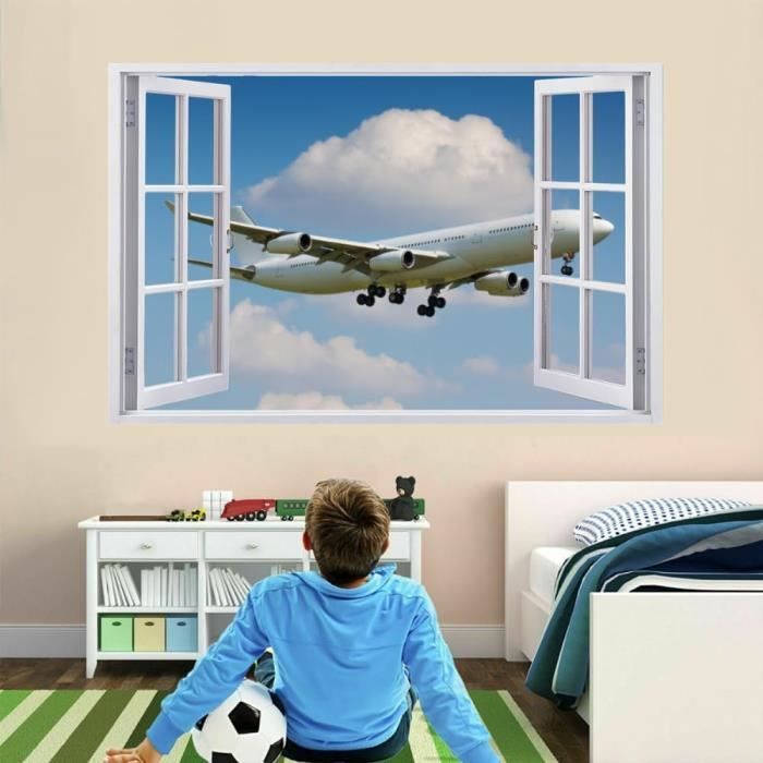 Décoration Murale 3D, Avion Removable Wall Sticker Chambre Baiyun ...