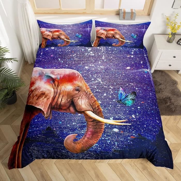 Éléphant Housse De Couette Boho Style Exotique Peinture Parure De Lit ...