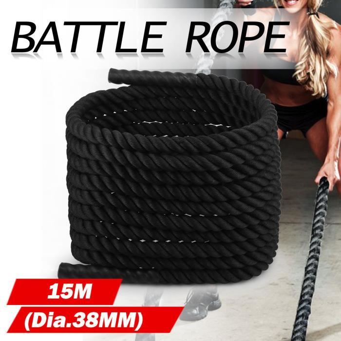 Battle Rope - 15M Corde Ondulatoire Sport Exercice Fitness (38MM ...
