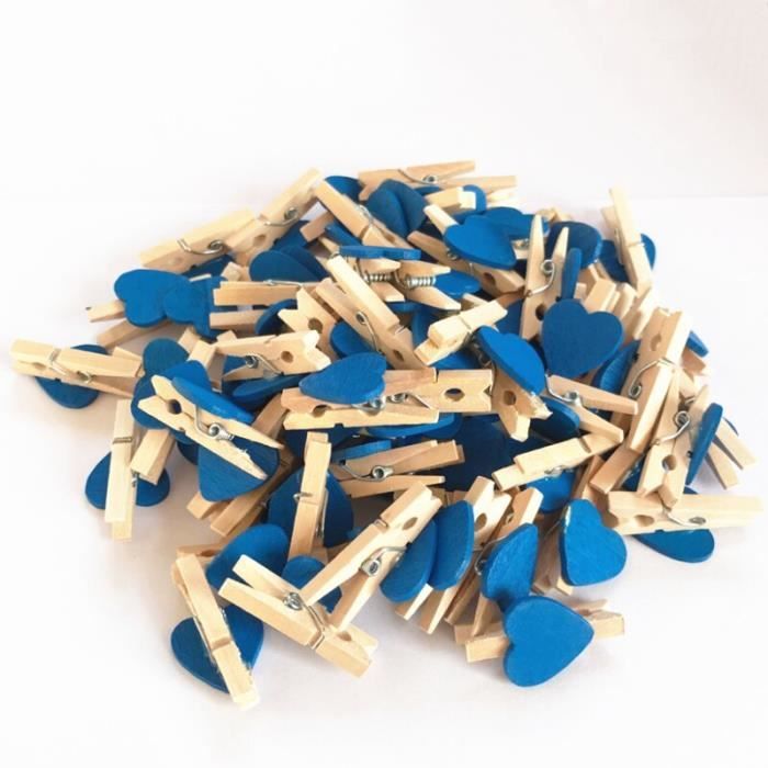 Dark blue love -Pinces à linge en forme de cœur, 50 pièces-lot ...