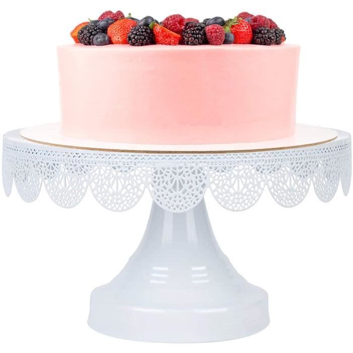 SOPRETY Plateau à gâteau rond avec pied - Pour tartes, gâteaux, muffins ...