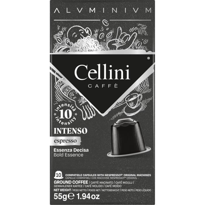 CELLINI - 100 Capsules de café en aluminium compatibles Nespresso ...