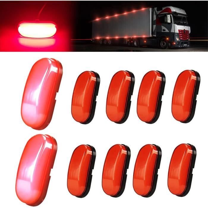 Lot De 10 Feux D'Avertissement Latéraux De Camion, 9 Led Feux De ...