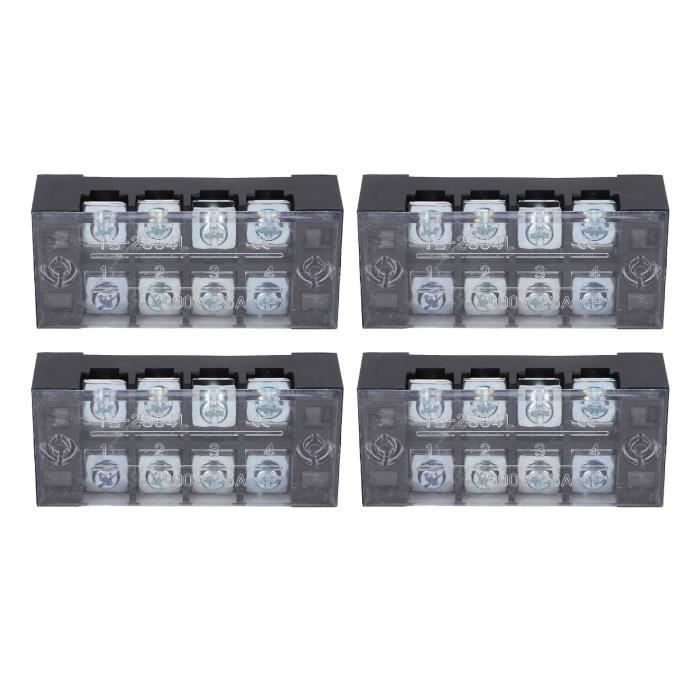 Bornier à vis Bloc de Barrière de Câble, 600V 25A Pince à Vis Coque PC Bornier à Double ...