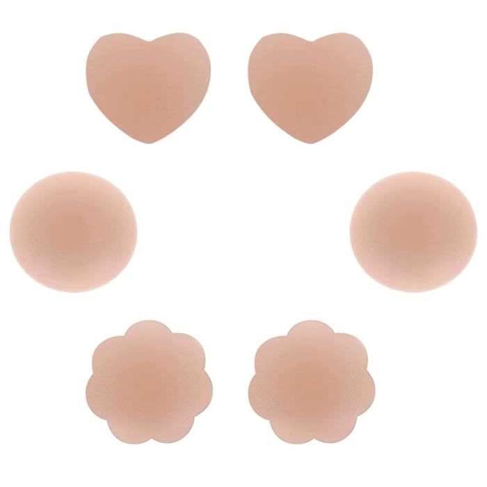 Cache Teton en Silicone, Cache Teton Femme, 3 Paires Réutilisable Auto ...