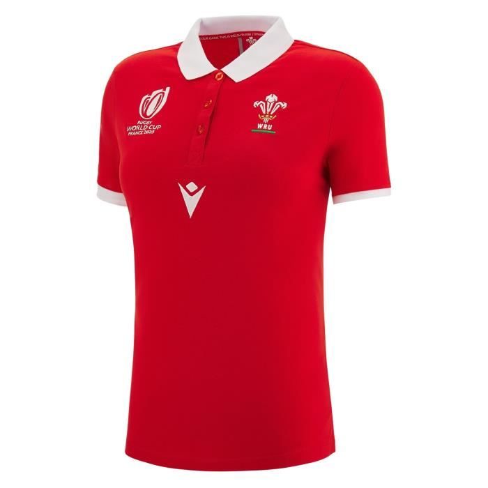Polo rugby femme Pays de Galles XV 2022/23 - rouge/blanc - taille 2XL ...