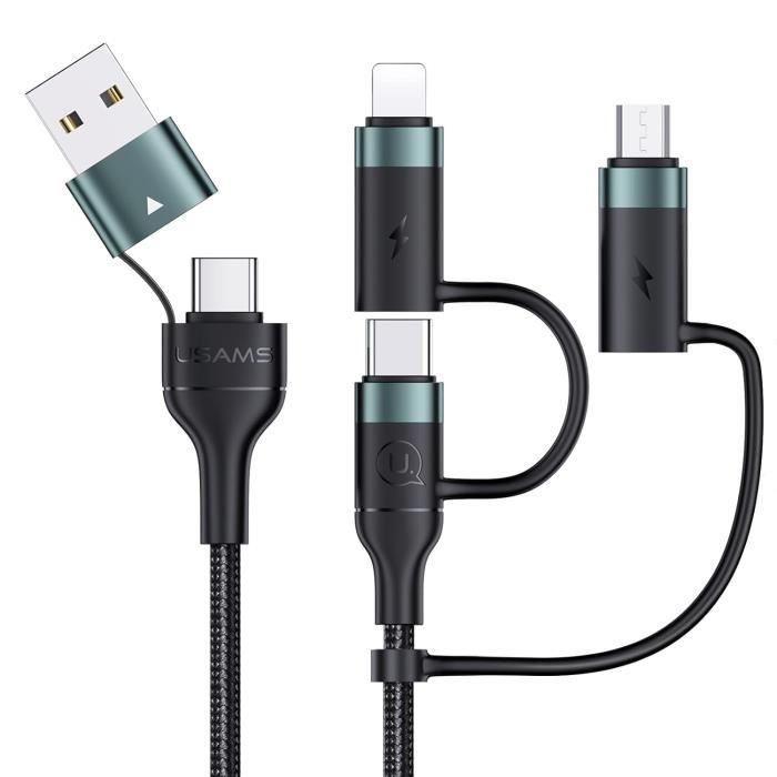 Câble Multi Usb 60W, 6 En 1 Multi Chargeur Usb Câble De Charge Rapide ...