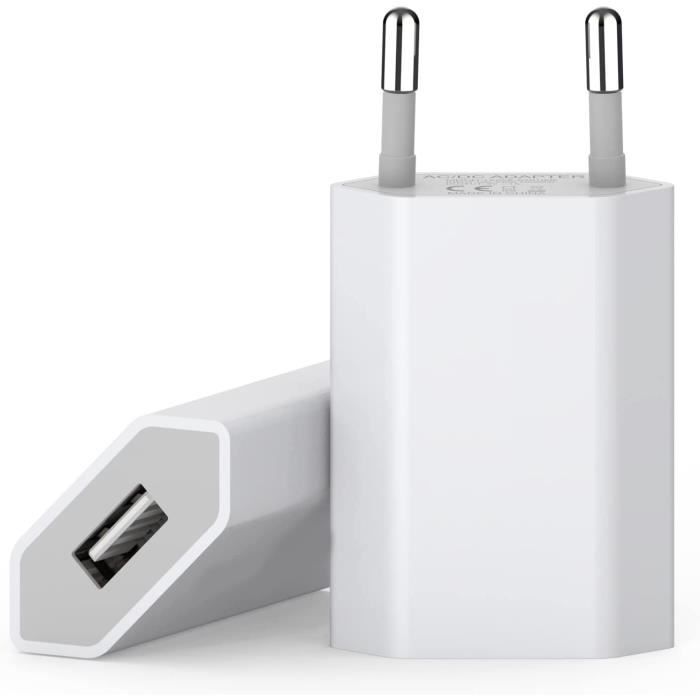 Chargeur Usb Pour Iphone (2 Pièces), Compatible Avec Iphone 8 7 6 5 11 ...