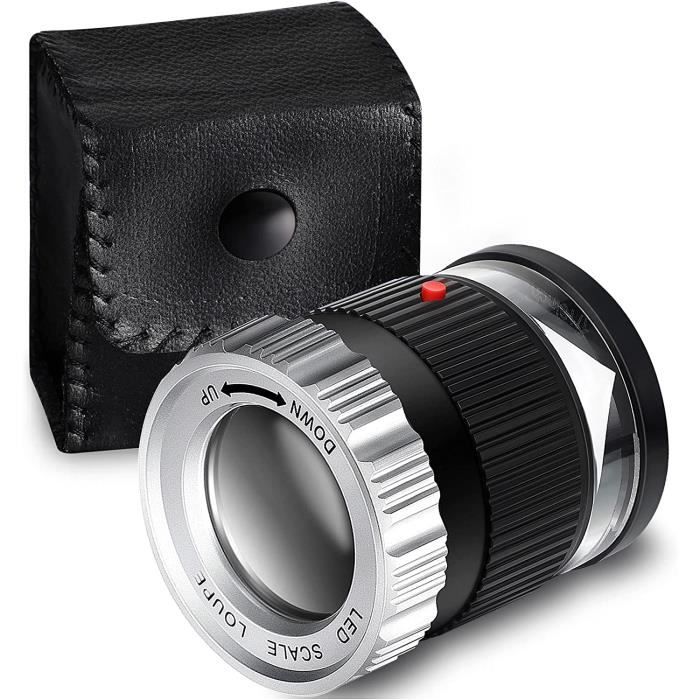 30X Loupe LED Loupe éclairée Loupe Illné à UV Loupe à Distance Focale ...