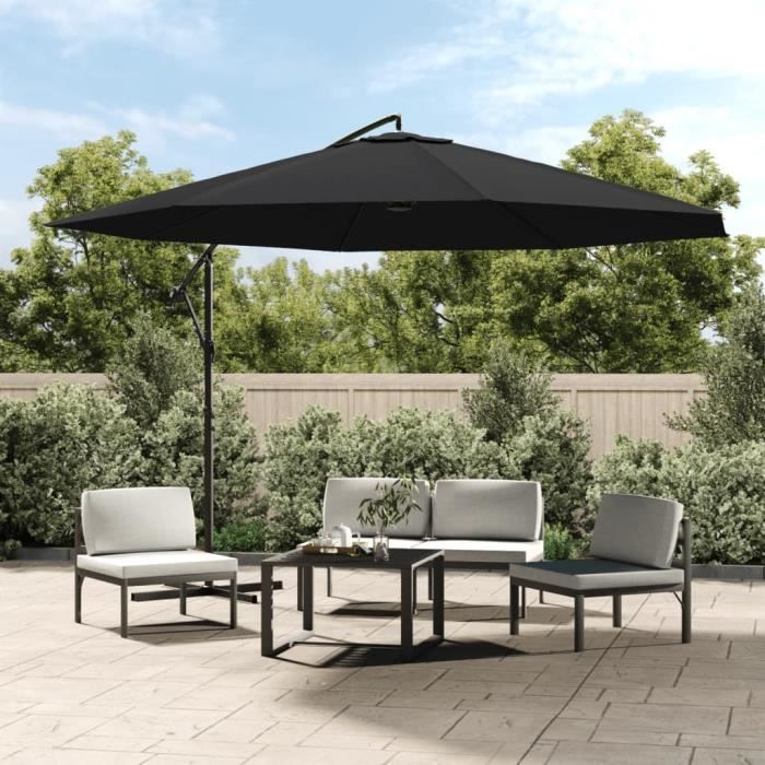 Parasol déporté - TMISHION - PAL47130 - 350 cm - Noir - Polyester anti ...
