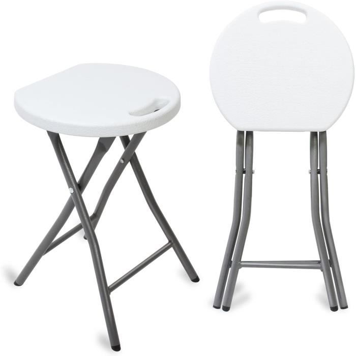 Tabouret Pliant Lot De 2 Avec Poignée Plastique,Tabouret Salle De Bain ...