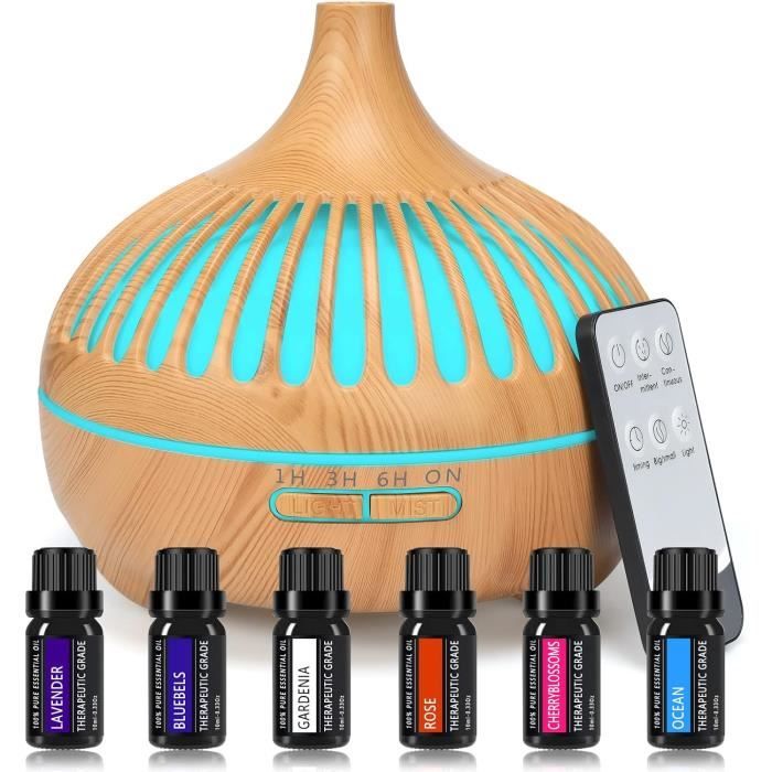 Diffuseur D'Arômes, Diffuseur D'Aromathérapie À Ultrasons 550 Ml Avec 6 ...