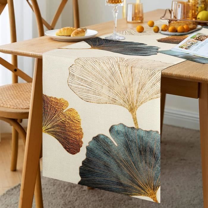 Chemin De Table Lin Chemin De Table Ferme Rustique Bleu Turquoise Or ...