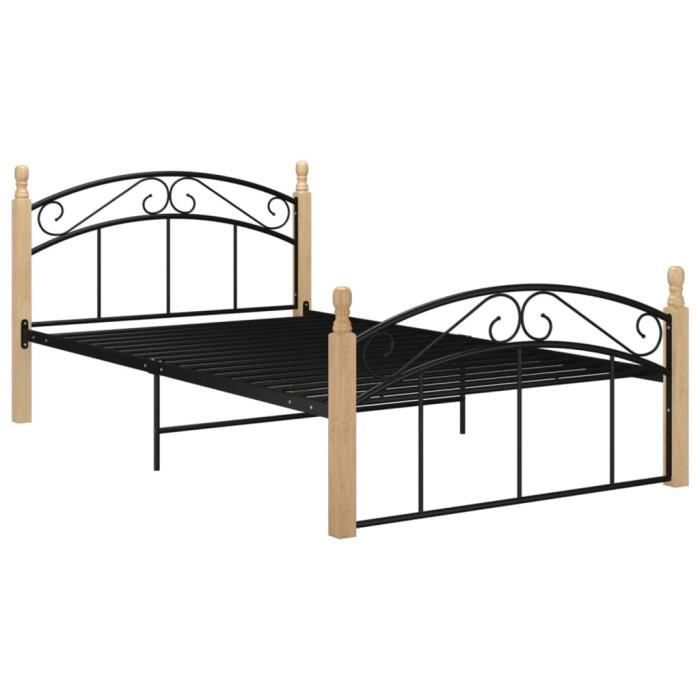 TRU Structure de Lit pour Matelas 120 x 200 cm, Lit Simple en Métal ...