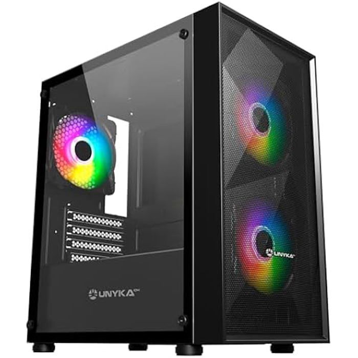 Boîtier Micro ATX Gaming - UNYKACH - Modèle Mir B200 - Verre trempé - 3 ...