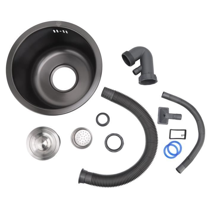 VBESTLIFE évier de bar Mini évier de cuisine rond en acier inoxydable ...