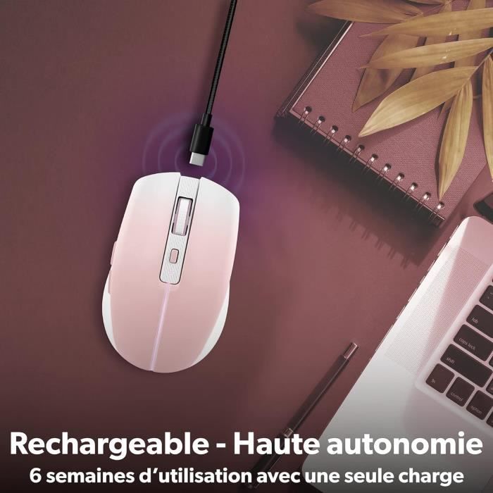 Tnb Souris Sans Fil Design Tendance Color Double Mode Bluetooth Et Usb A Rechargeable Haute