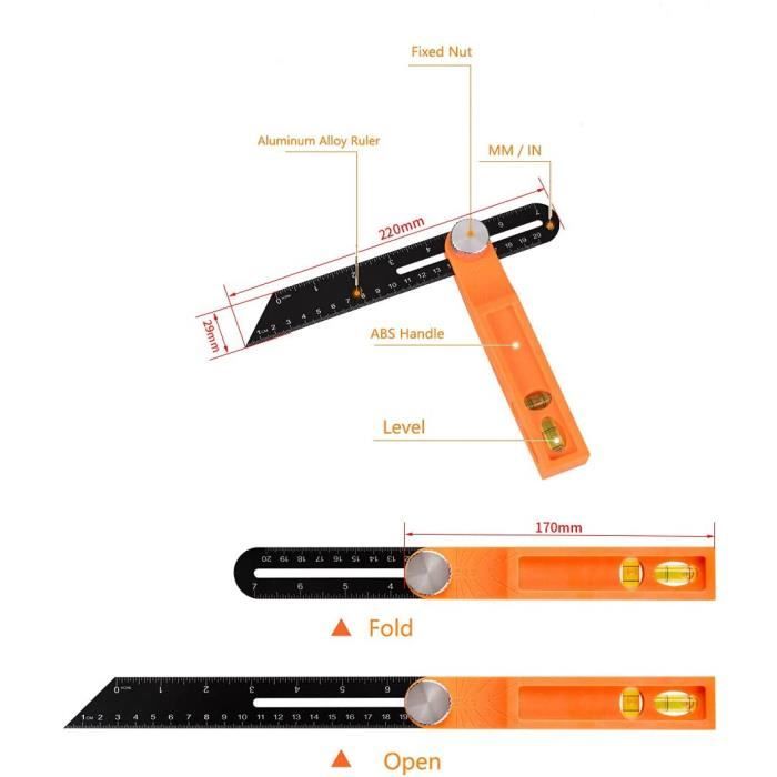 Regla de Múltiples Ángulos Regla de Ángulo Corredizo con Función de ...