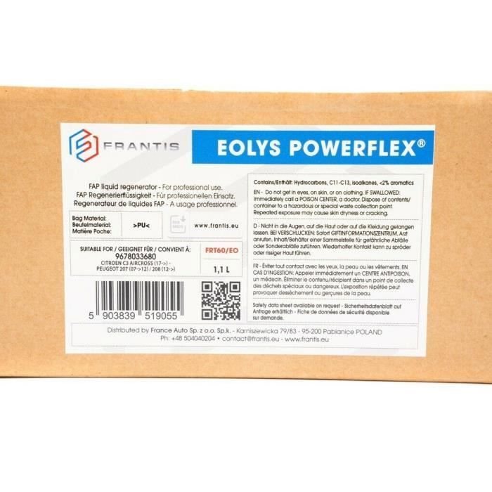 Poche d'Additif FAP Cérine Eolys Powerflex C-Elysse Peugeot 207 208 ...