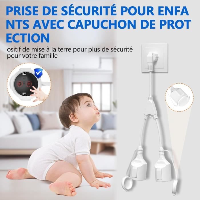 Double Fiche Pour Prise,Rallonge Électrique Double Prise,Petite ...