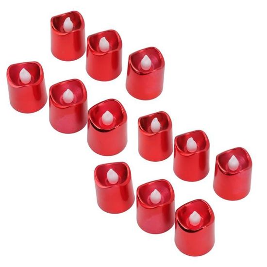 Lampe À Bougie Led Rouge Bougies Chauffe-Plat Led Rouge Sans Flamme 12 ...